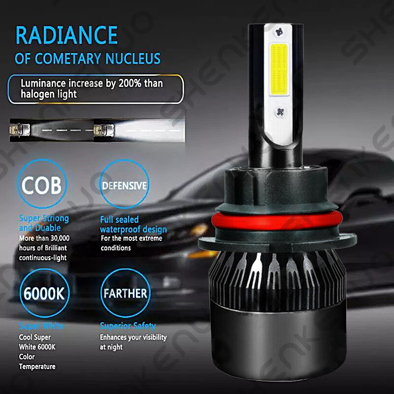 9007 8000K LED Headlight Bulbs for Hummer H2 2003-2009 High & Low BEAM ...
