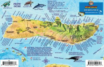 Molokai Hawaii Map & Reef Creatures Guide Waterproof Fish Card by ...