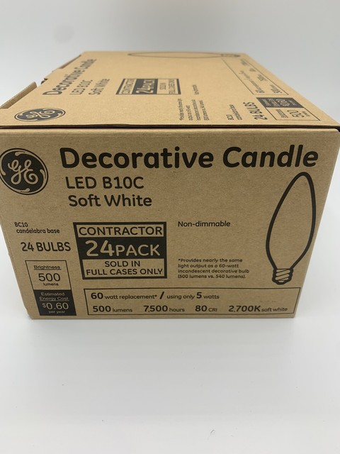 24-Pack GE LED light bulbs B10C-Daylight 5 000K 5W Candelabra bulb for ...