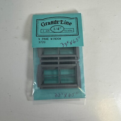Grandt Line 3720 1/4" 1:48 Scale 4-Pane Windows Set 33"x65" Plastic ...