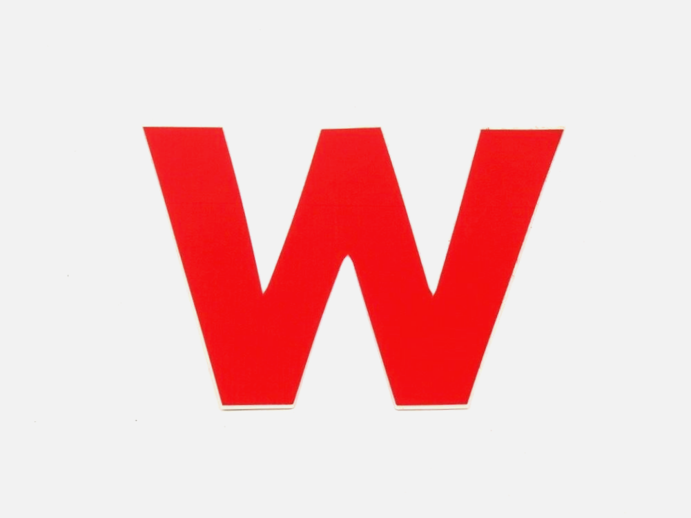 3 NOS 1970's 3" Red Number Plate Decals Letters "W" - FLAT TRACK ...