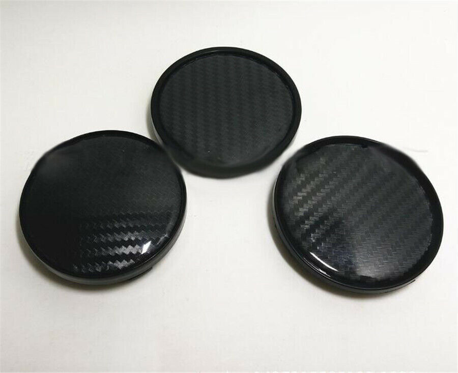 4 pcs 60mm/ 58mm ABS Plastic Black Carbon Fiber Pattern Wheel Hub ...