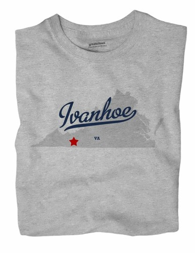 Ivanhoe Virginia VA T-Shirt MAP | eBay