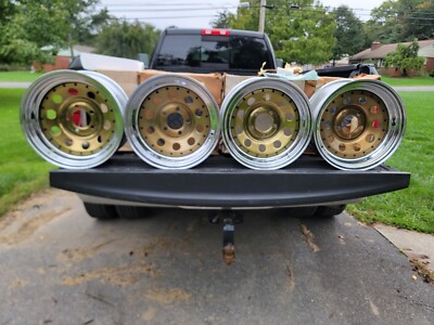 NOS Vintage Set Of Keystone Appliance 15×7 Gold Solar Wheels Rims Ford ...