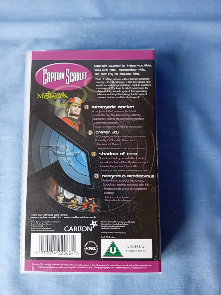 Captain Scarlet & The Mysterons Volume 5 - VHS Video 4 Episodes ...