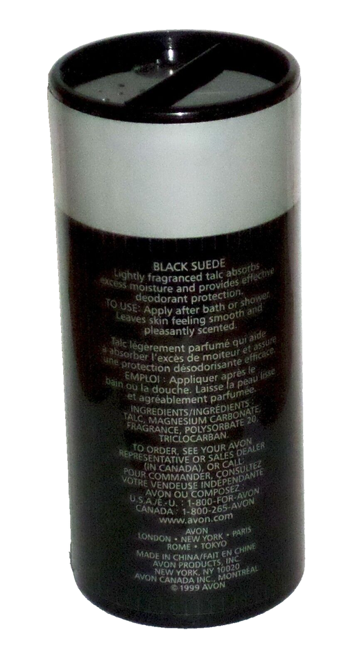 Avon Black Suede Men's Deodorant Body Powder Talc 2.6 oz New Old Stock ...