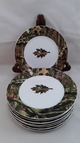 Set Of 8 Mossy Oak Break Up Infinity Camouflage Ceramic Salad Plates | eBay