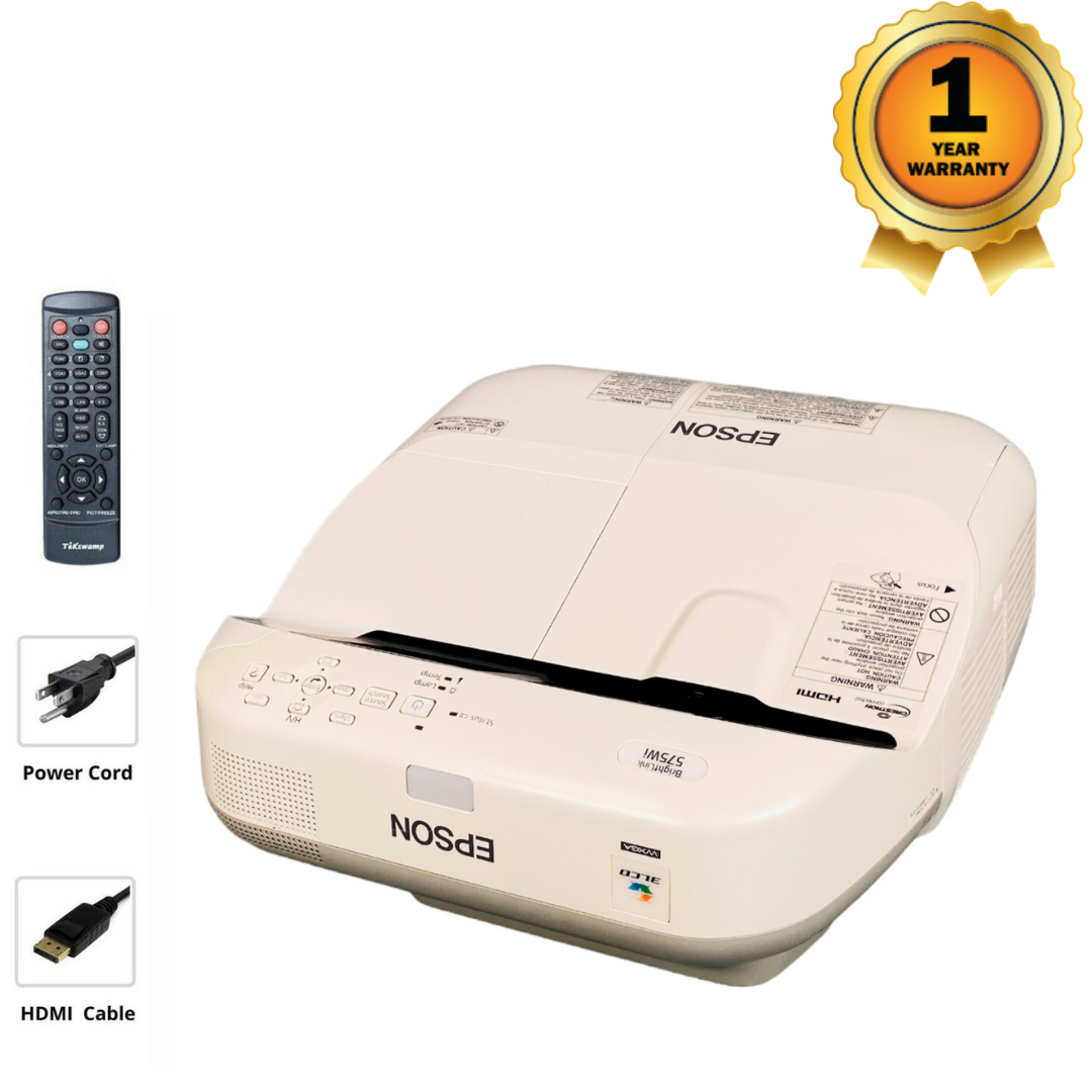 Ultra Short Throw Epson BrightLink 575Wi 3LCD Projector 2700 Lumen ...