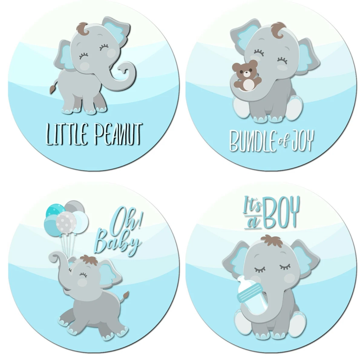 Baby Blue Elephant Clip Art
