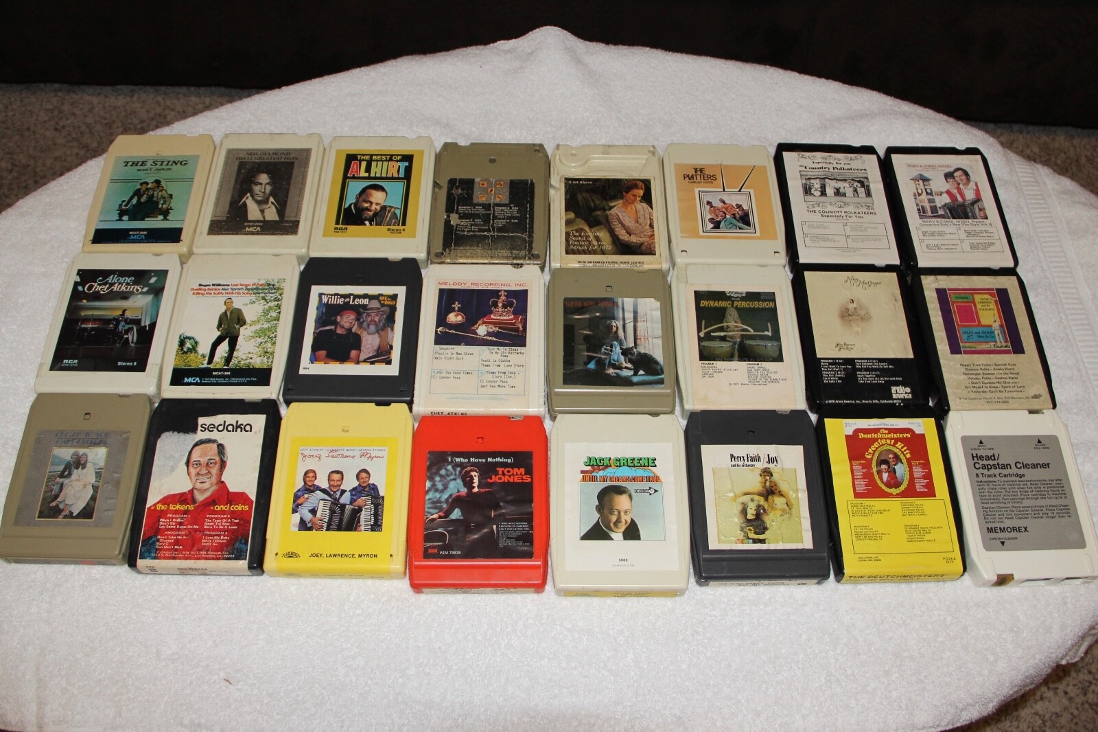 23 Vintage 8 Track Tapes, Mixed Genres, 1 Head Cleaner, 1 Slotted ...