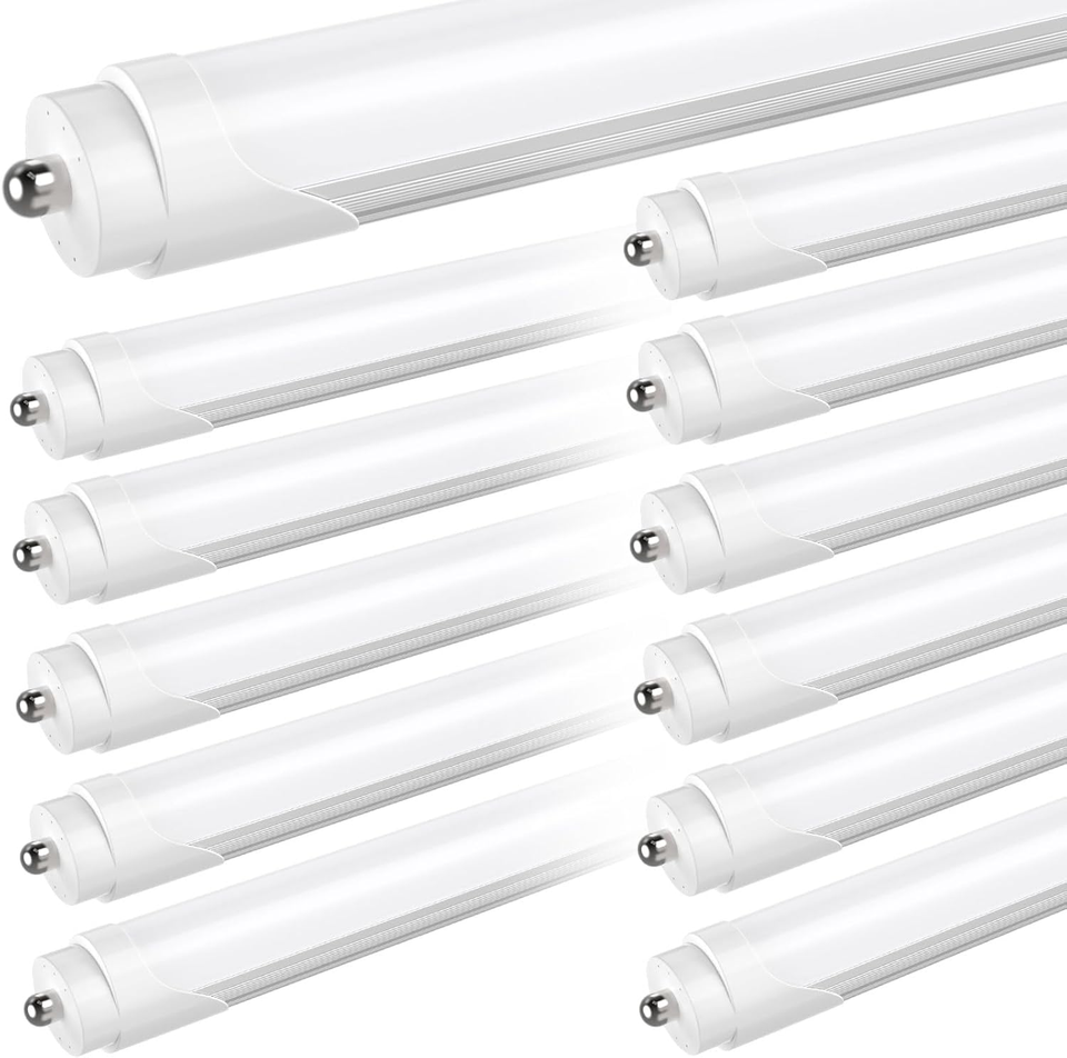 JESLED T8 T10 T12 8FT LED Tube Light Bulbs, 50W 6000LM, 5000K Daylight ...