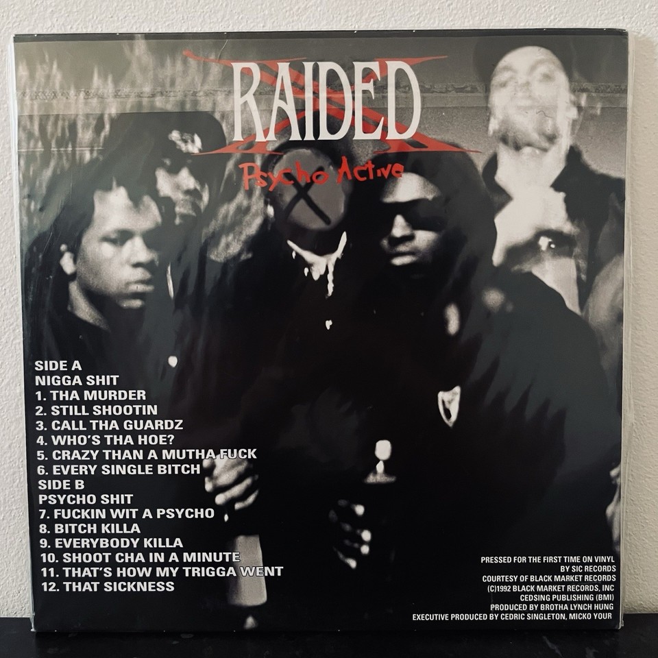 X-RAIDED PSYCHO ACTIVE Vinyl LP Black And White Splatter SIC Gangsta ...