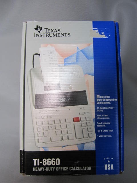 Texas Instruments TI-8660 Tax SuperView Printing Calculator Machine NEW ...