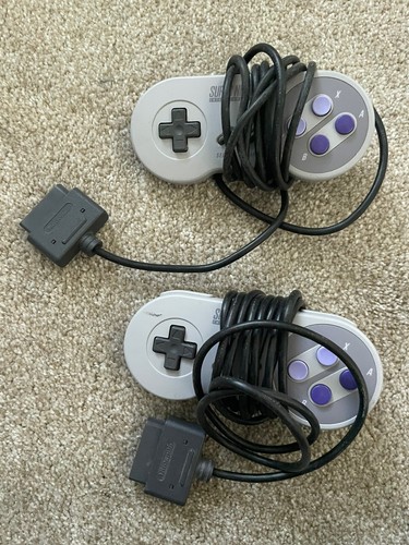 Lot Of 2 SNES Super Nintendo Original Controller Authentic OEM SNS-005 ...