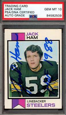 Jack Ham Gem Mint 10 PSA DNA Signed 1973 Topps Rookie Autograph | eBay