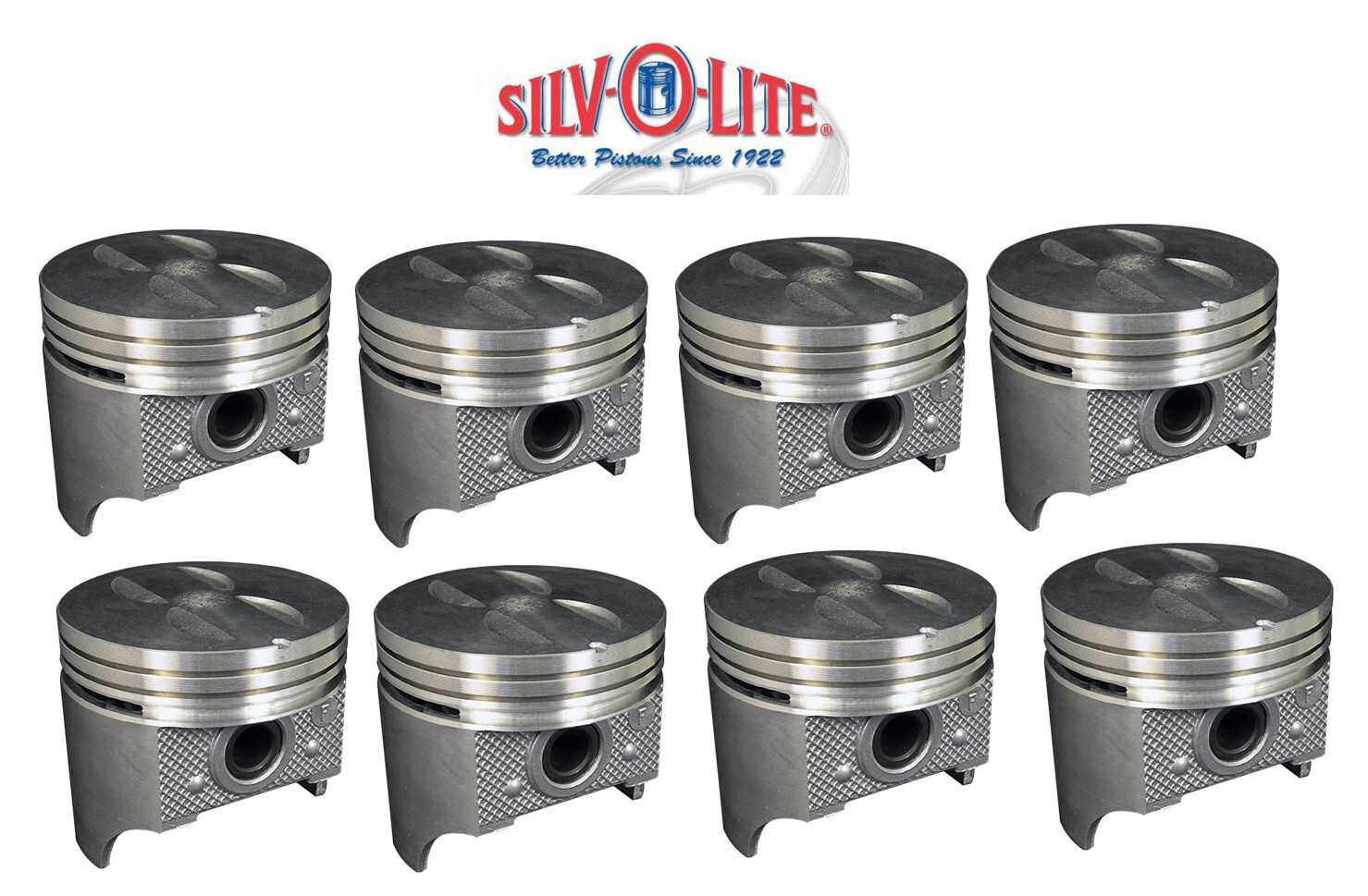 SILVOLITE Cast Flat Top 4vr Pistons Set/8 for 1962-1969 Chevy SB 327 ...