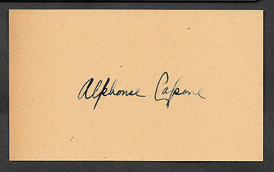 Al Capone Autograph Facsimile On Genuine Original Period 1920s 3X5 Card ...