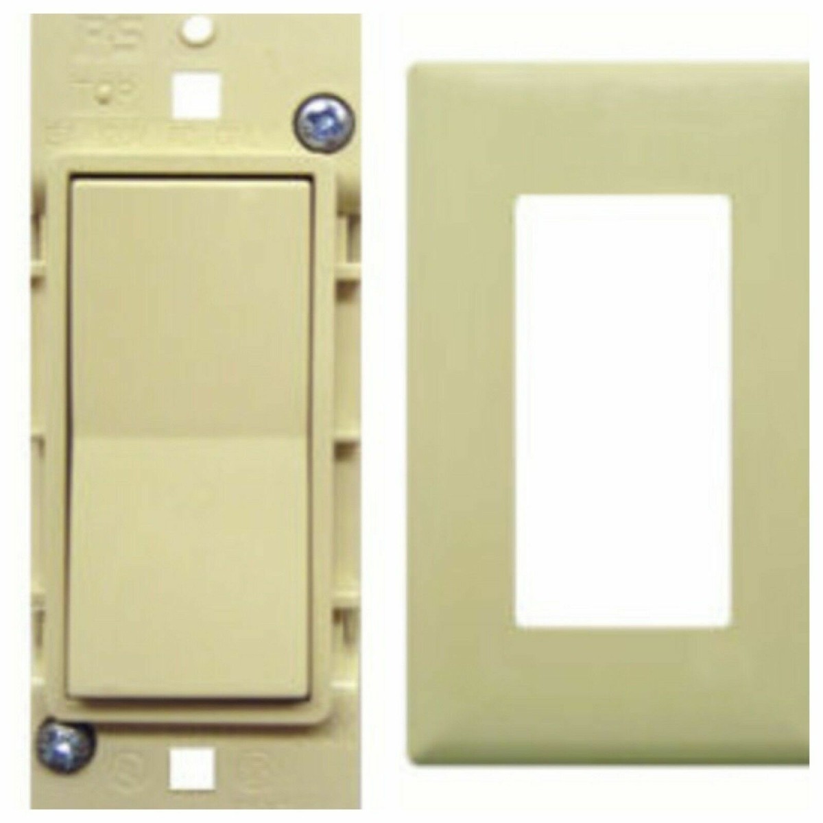 Almond Color Switch Plate Adorne® Satin Light Almond 1 Gang Screwless