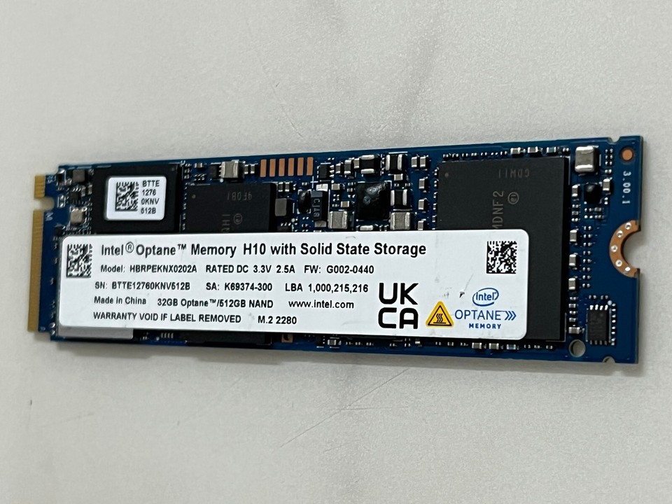 Intel Optane™ HBRPEKNX0202A 512GB SSD M.2 2280 NVMe Memory H10 with ...
