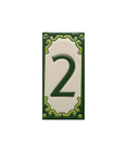 Jacho Green Hand-painted Ceramic Green Number Tiles 11 x 5.5 cm & Metal ...