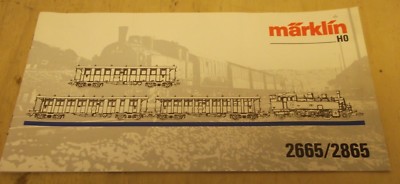 Märklin H0 2665 2865 Operating Instructions for Reichsbahnzug From 2002 ...