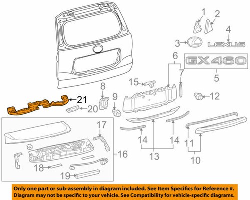 76893-60020 Toyota Cover, rear spoiler, no.1 7689360020, New Genuine ...