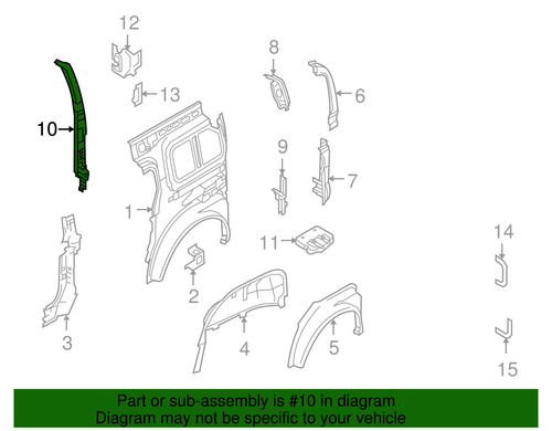 Genuine Ford Inner Pillar 7T1Z-6141038-A | eBay