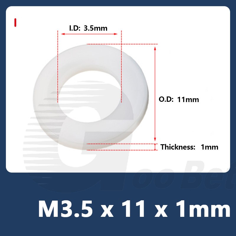 Plastic PE Nylon Flat Washer Form A Gaskets M3 M4 M5 M6 M8 M10 M12 M14 ...