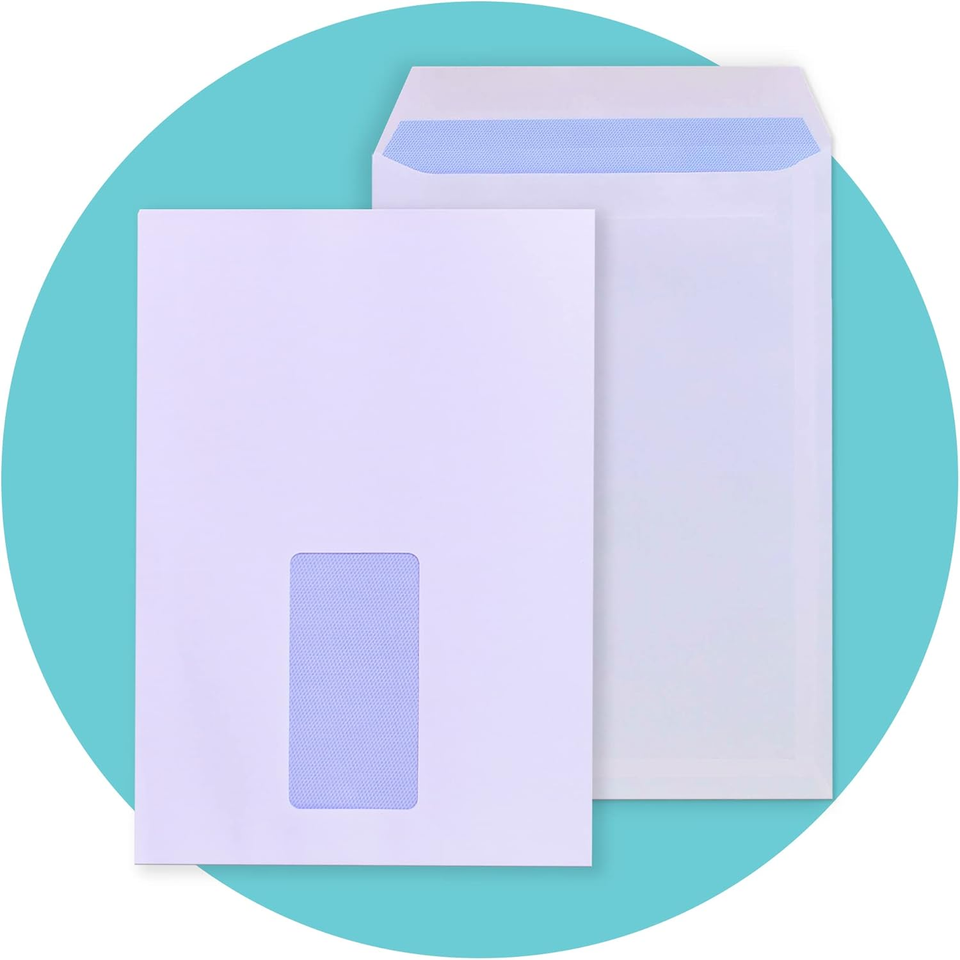 100 X C5 Window Self Seal Security Envelopes (Size: 229X164Mm ...