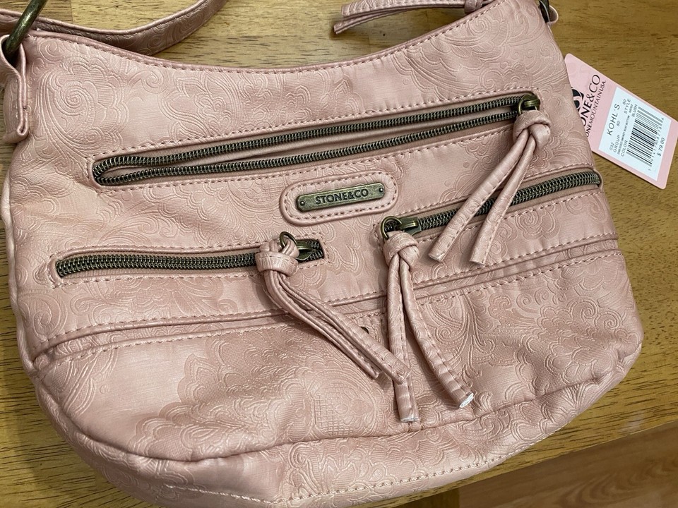 Stone and Co Embossed Crossbody Handbag Purse Pink MSRP $79 | eBay