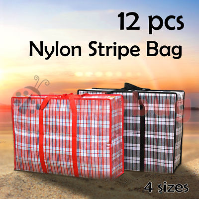 12 Nylon Stripe Bag Packing Storage Strip Shopping Zip House Moving ...
