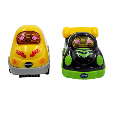 Vtech Go! Go! Smart Wheels Vehicles Lot Of 2 Yellow Car Black Race Car ...