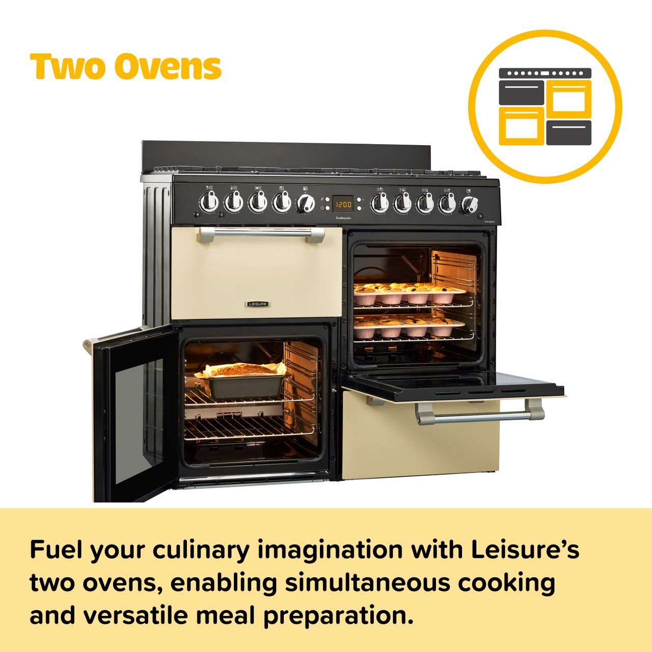 Leisure CK90C230K Cookmaster 90cm Electric Range Cooker 5 Burners A/A ...