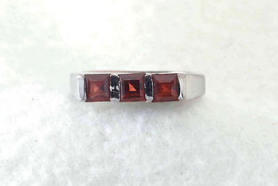 925 Sterling silver garnet cluster RING . size 7-8 QVC HSN | eBay