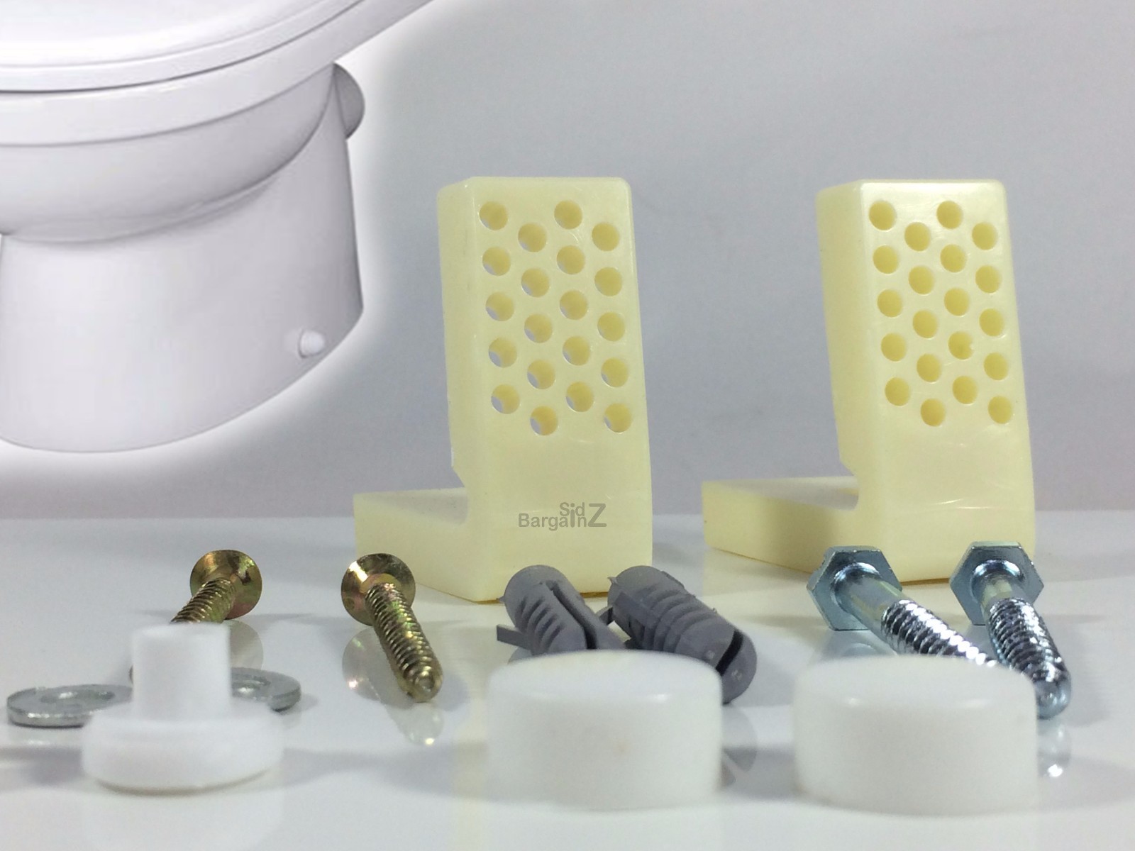 Angled Toilet WC FIXING KIT Bidet Semi Pedestal L Shaped Brackets | eBay UK