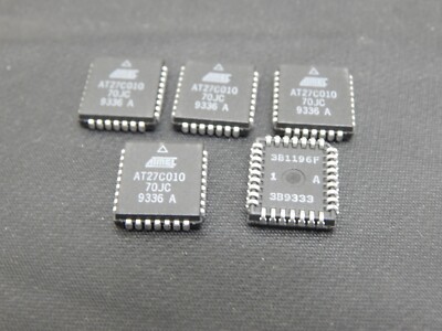ATMEL AT27C010-70JC EPROM, 128K x 8, 32 Pin, Plastic, PLCC - LOT OF 5 ...