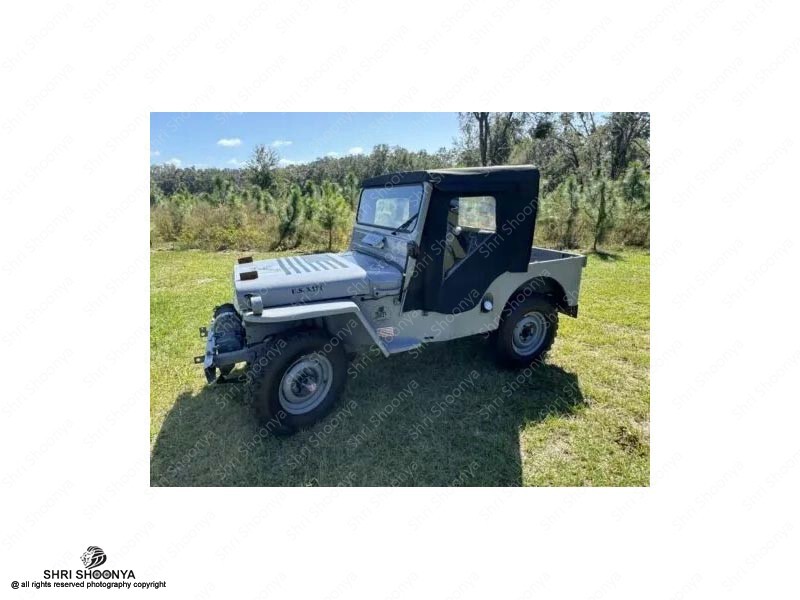 Canvas Half Cabin Soft Top with Frame & Door Frame For Willys Jeep CJ2A ...
