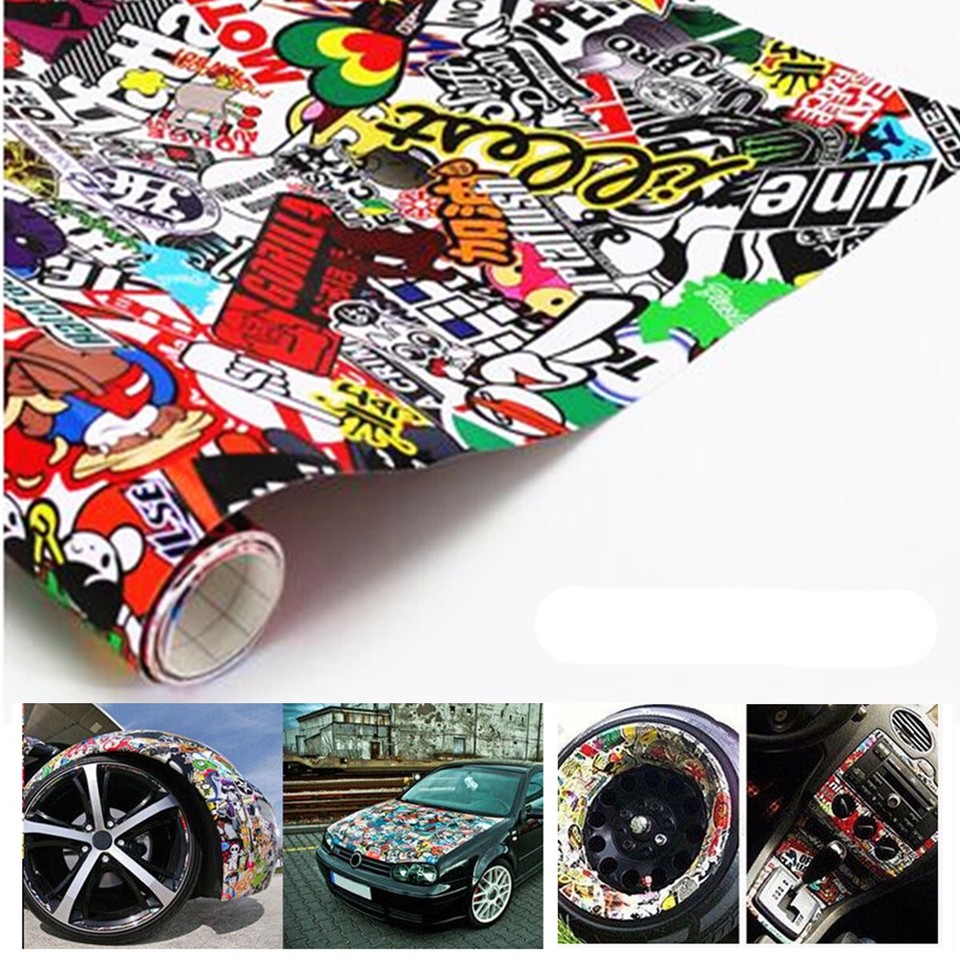 Self-adhesive Car Bomb Wrap Sheet Decal Cartoon Panda Graffiti Vinyl ...