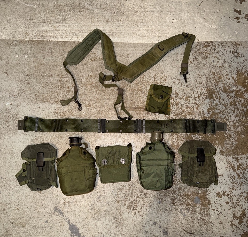 USGI ALICE SET WEB GEAR LBE w/ AMMO CANTEEN POUCH PISTOL BELT LC2 ...