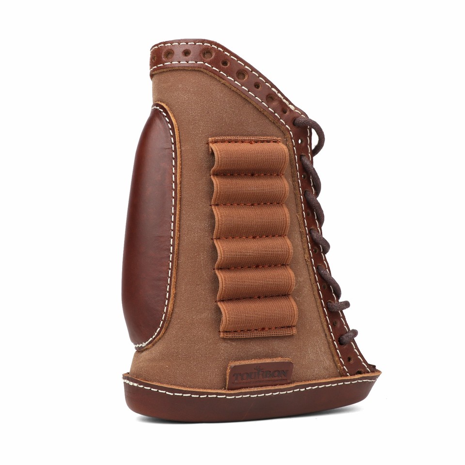 TOURBON Canvas Leather Cheek Rest Rifle Shells Holder Shooting Gun ...