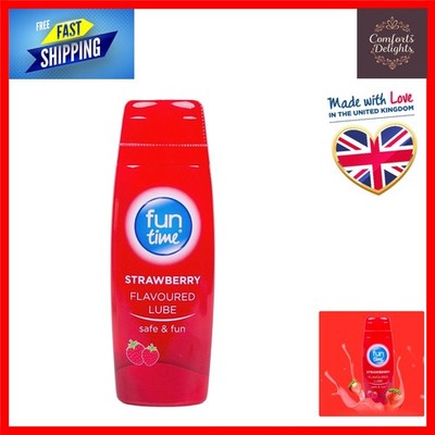 Fun Time Strawberry Flavour Lubricant Water Based Gel Edible Sex Aid ...
