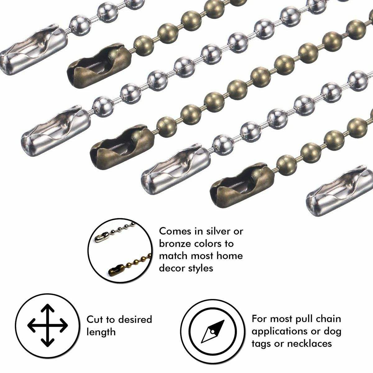 10FT Ceiling Fan Pull Chain Beaded Extension Home Light Decor w ...