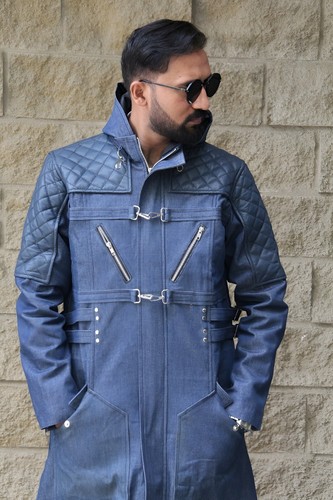 Handmade Customized DMC Blue Trench Coat with Hood – Devil May Cry 5 ...