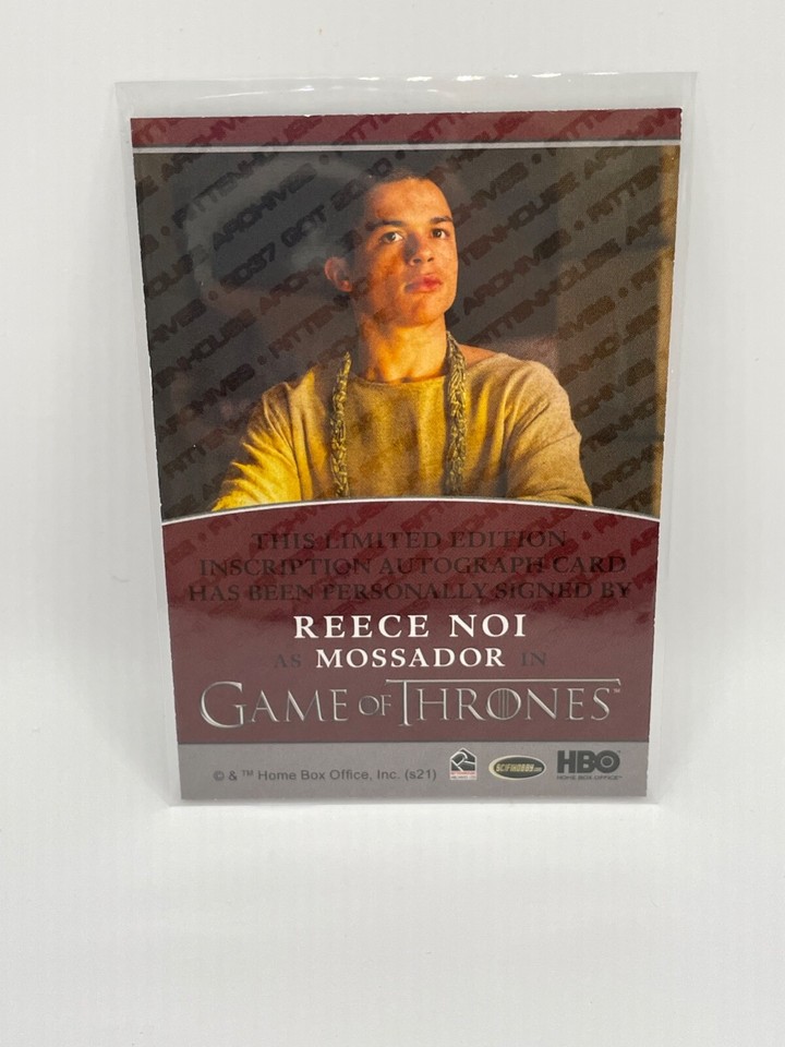 2021 Game of Thrones Iron Anniversary Autograph (Reece Noi) "Mossador ...