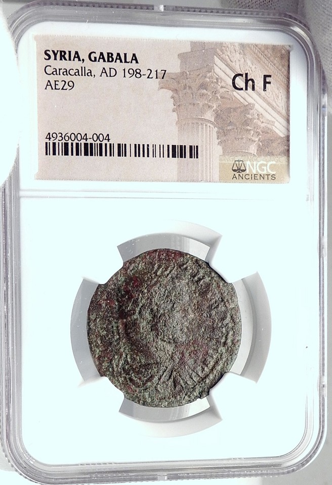 CARACALLA Very Rare Authentic Ancient Roman Coin of GABALA w ATHENA NGC ...