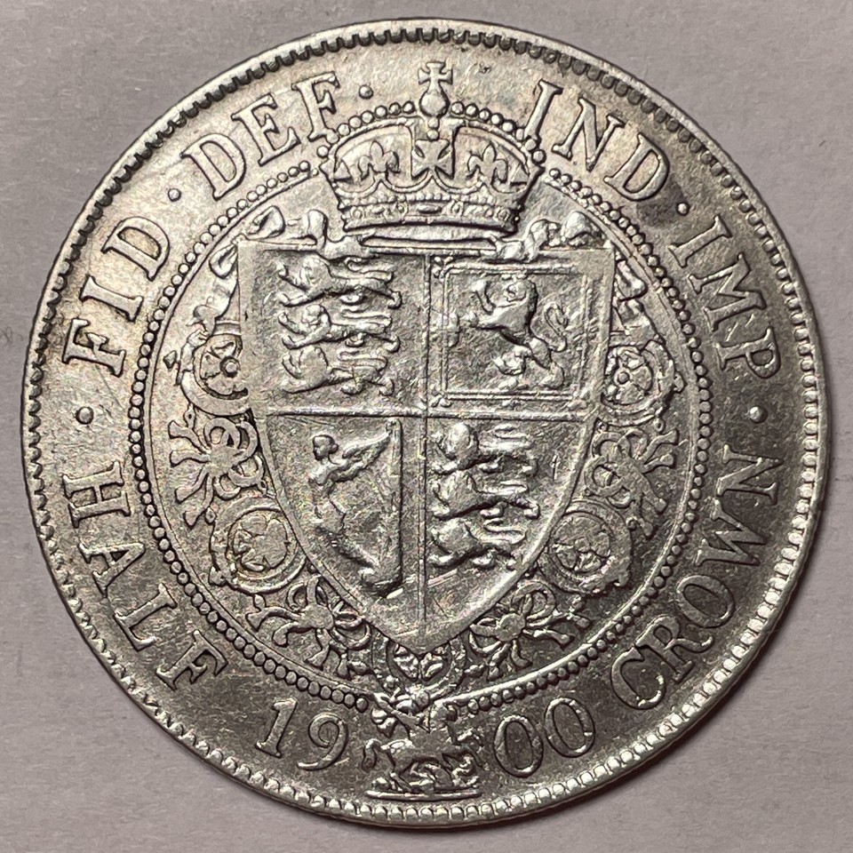 1900 Half Crown Great Britain Queen Victoria Extremely Fine XF Coin ...