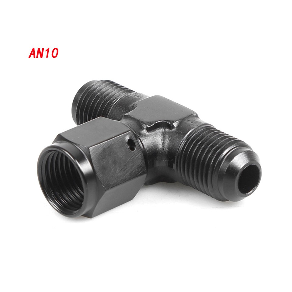 Black Tee T-Piece Fitting Adapter AN4 AN6 AN8 AN10 AN12 Female to AN ...