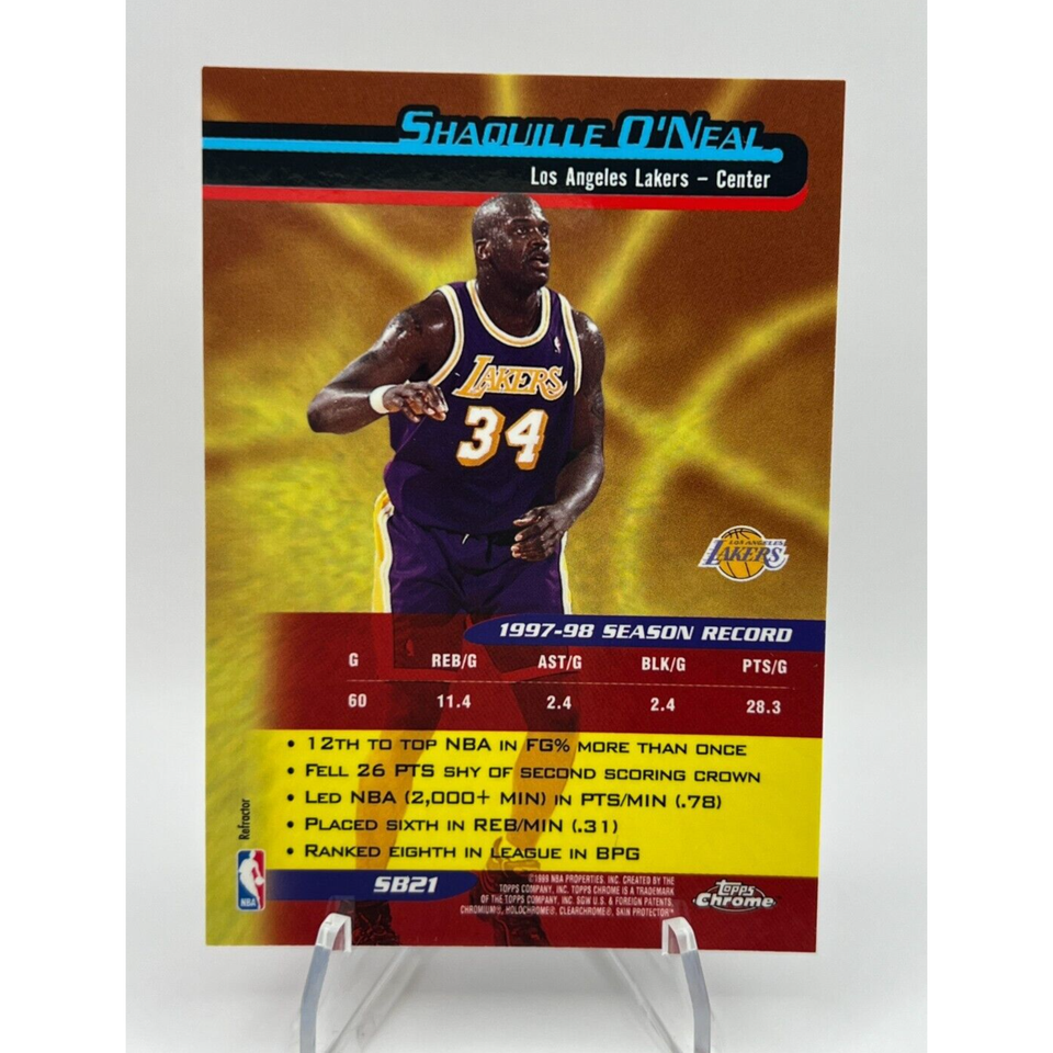 1998-99 Topps Chrome Shaquille O’Neal Season’s Best Postmen Refractor # ...