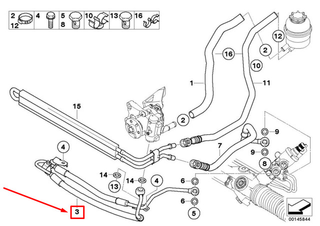 BMW Genuine Power Steering Pressure Hose Assembly 32416784331 for sale ...