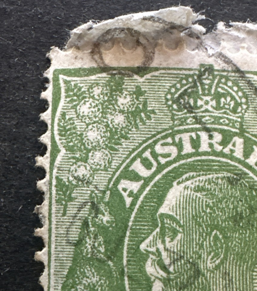 C1930 KGV King George V 1 d Green on paper PS308 | eBay Australia